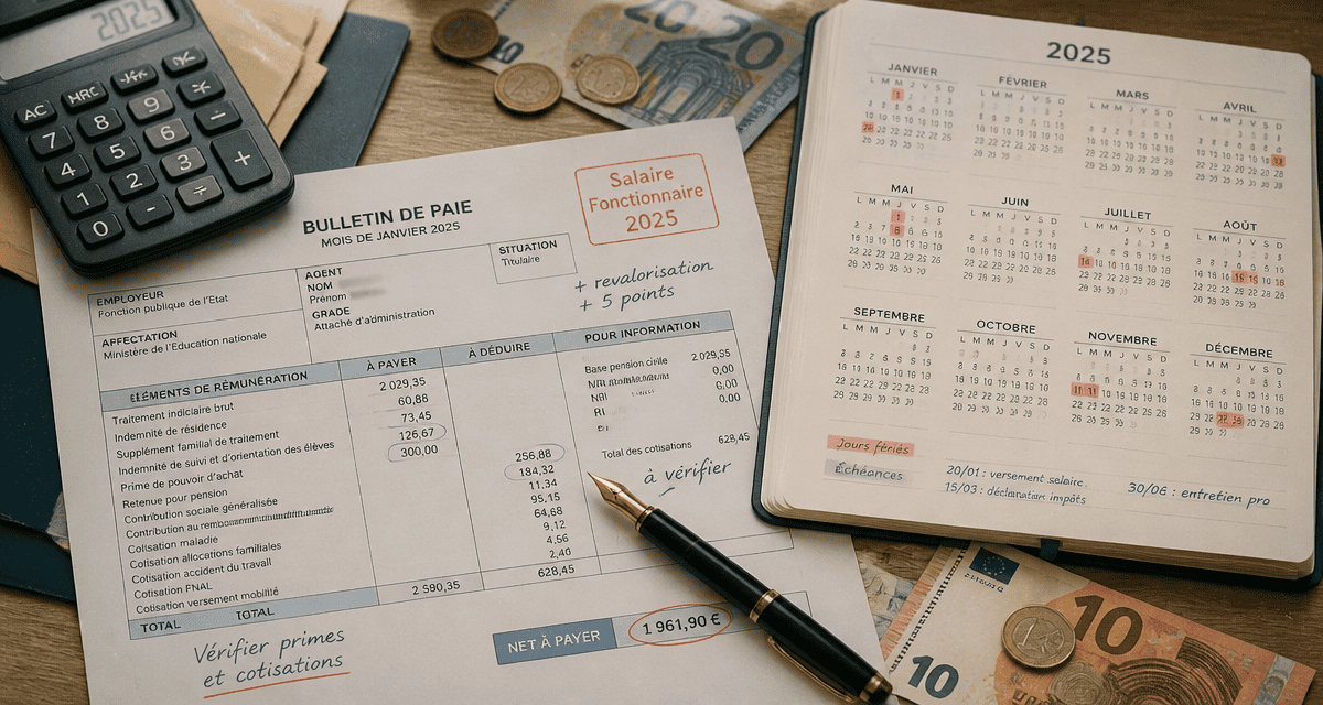Salaire fonctionnaire 2025 : versements et revalorisations